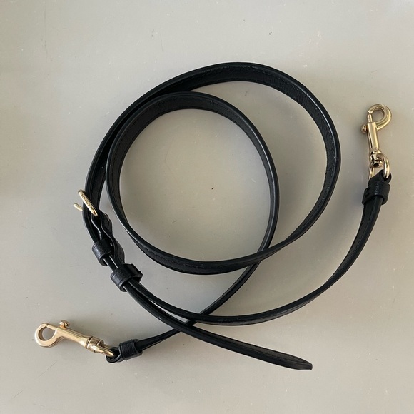 Coach | Bags | Coach Black Leather Crossbody Strap With Gold Hardware ...